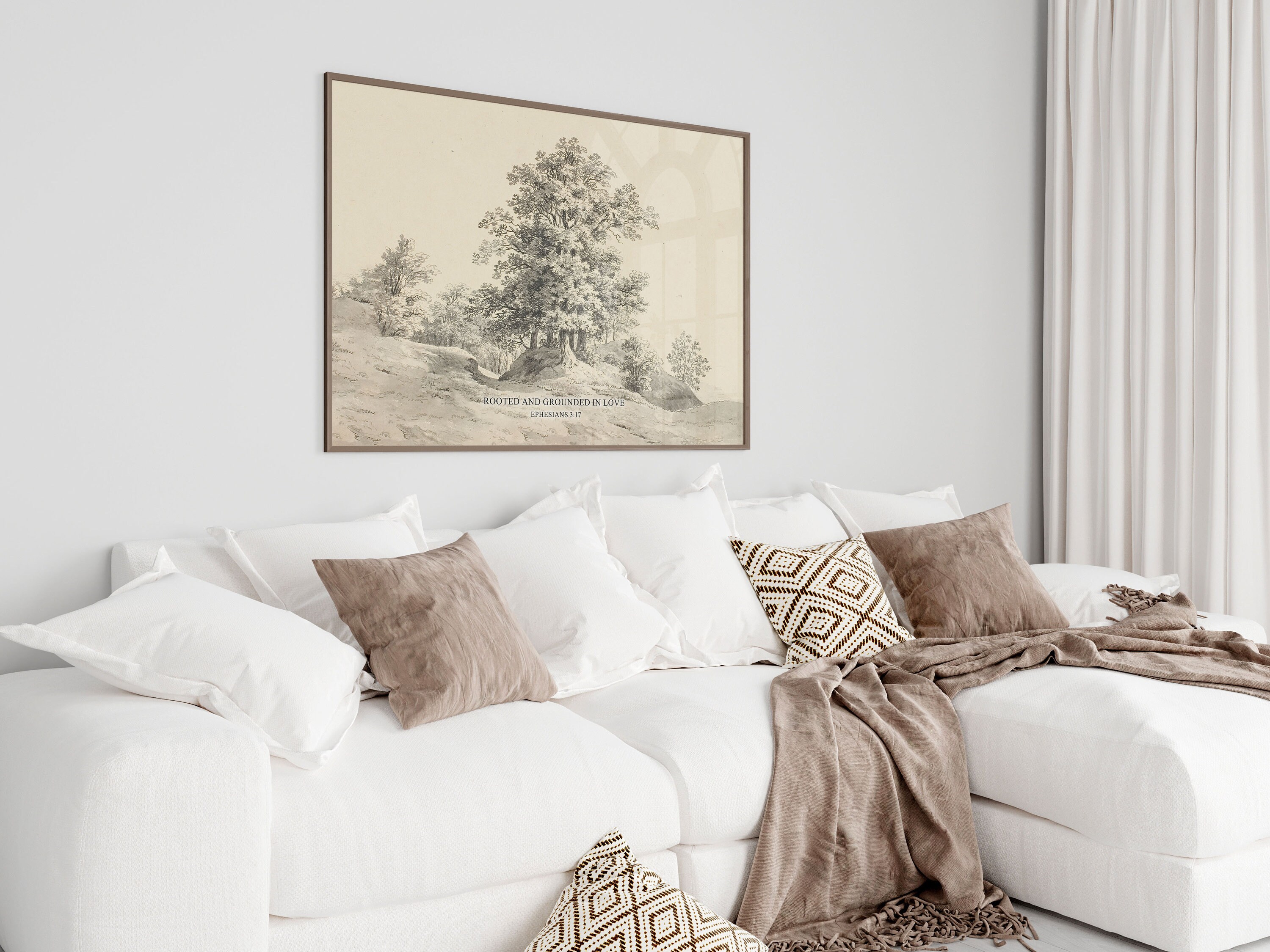 Rooted and Grounded in Love Bible Verse Wall Art Poster, Ephesians 3:17 ...
