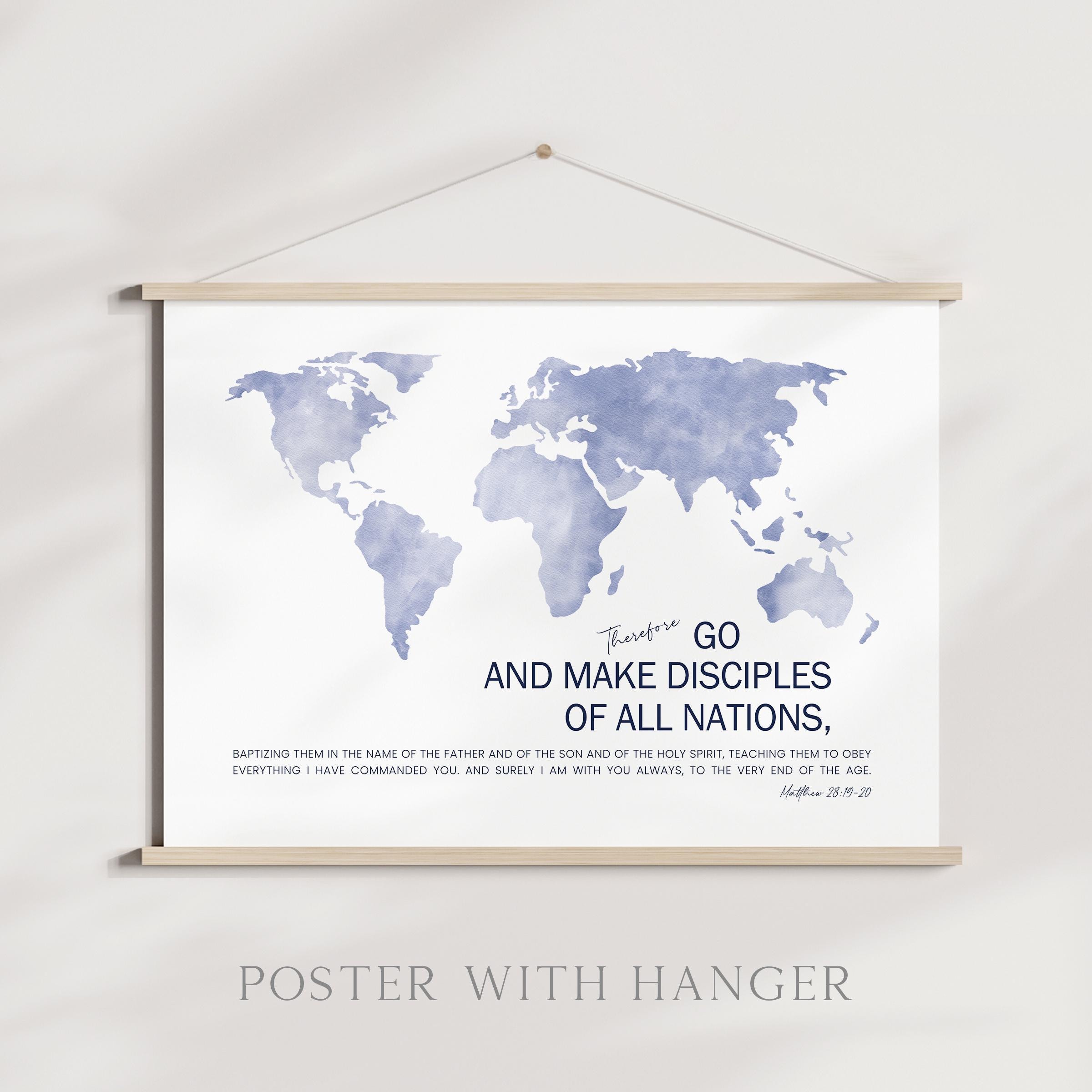 The Great Commission Matthew 28:19-20 Bible Verse Wall Art Poster ...