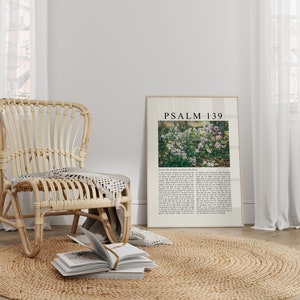 Psalm 139 Full Chapter Bible Verse Wall Art Poster/canvas, Vintage ...