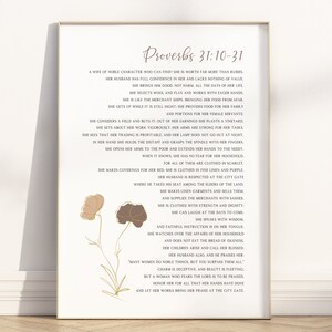 Proverbs 31 10-31 Virtuous Woman Bible Verse Wall Art Poster/canvas ...