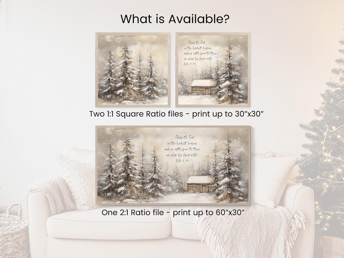 Christmas Panoramic Bible Verse Wall Art Poster/canvas, Luke 2:14 ...