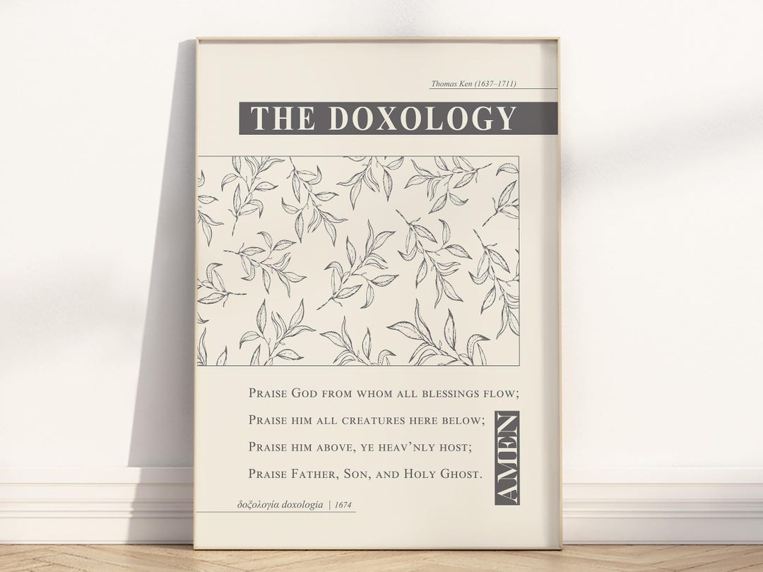 The Doxology Hymn Wall Art Poster/canvas, Christian Doctrine Modern ...