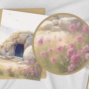 Jesus Empty Tomb Bible Verse Illustration Wall Art Poster/canvas ...