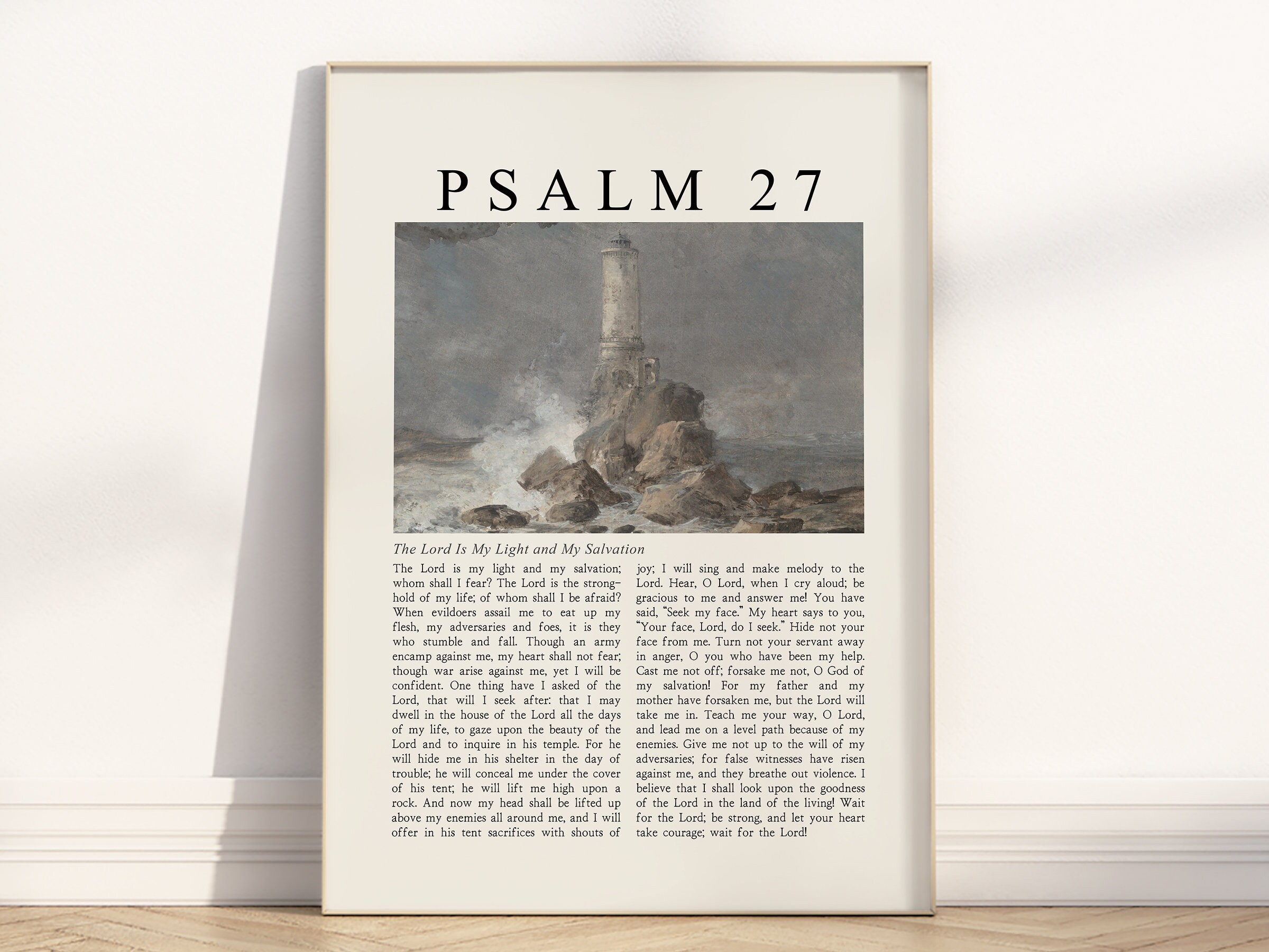 Psalm 27 the Lord is My Light and My Salvation Bible Verse Unframed ...