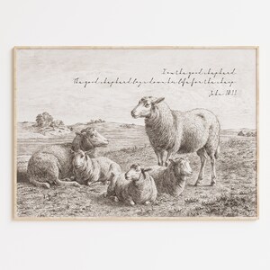John 10:11 the Good Shepherd Bible Verse Wall Art Unframed Poster ...