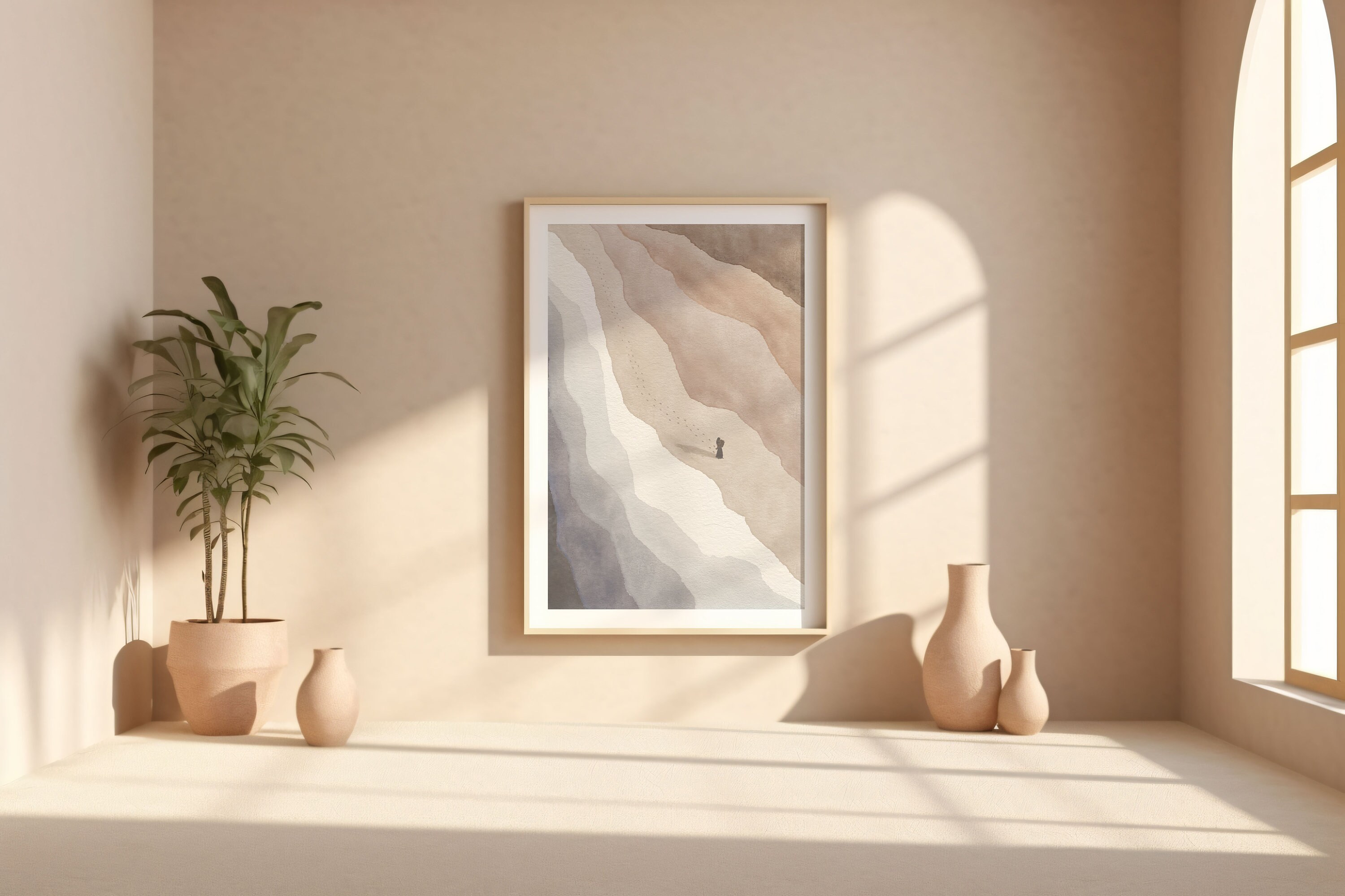 Footprints in the Sand Poem Christian Wall Art Poster, Abstract Modern ...