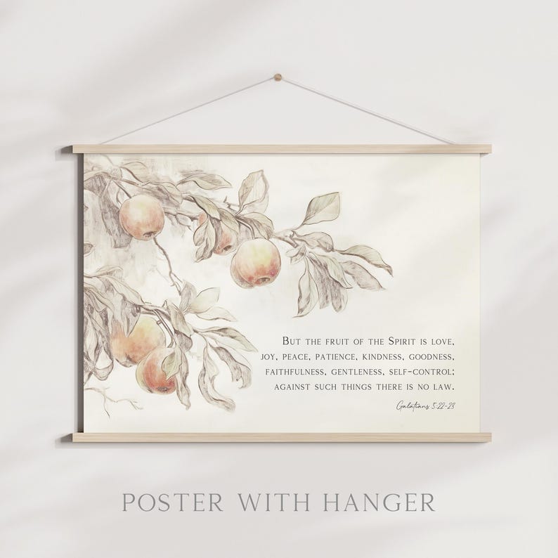 Fruit of the Spirit Bible Verse Wall Art Poster/canvas, Galatians 5:22 ...