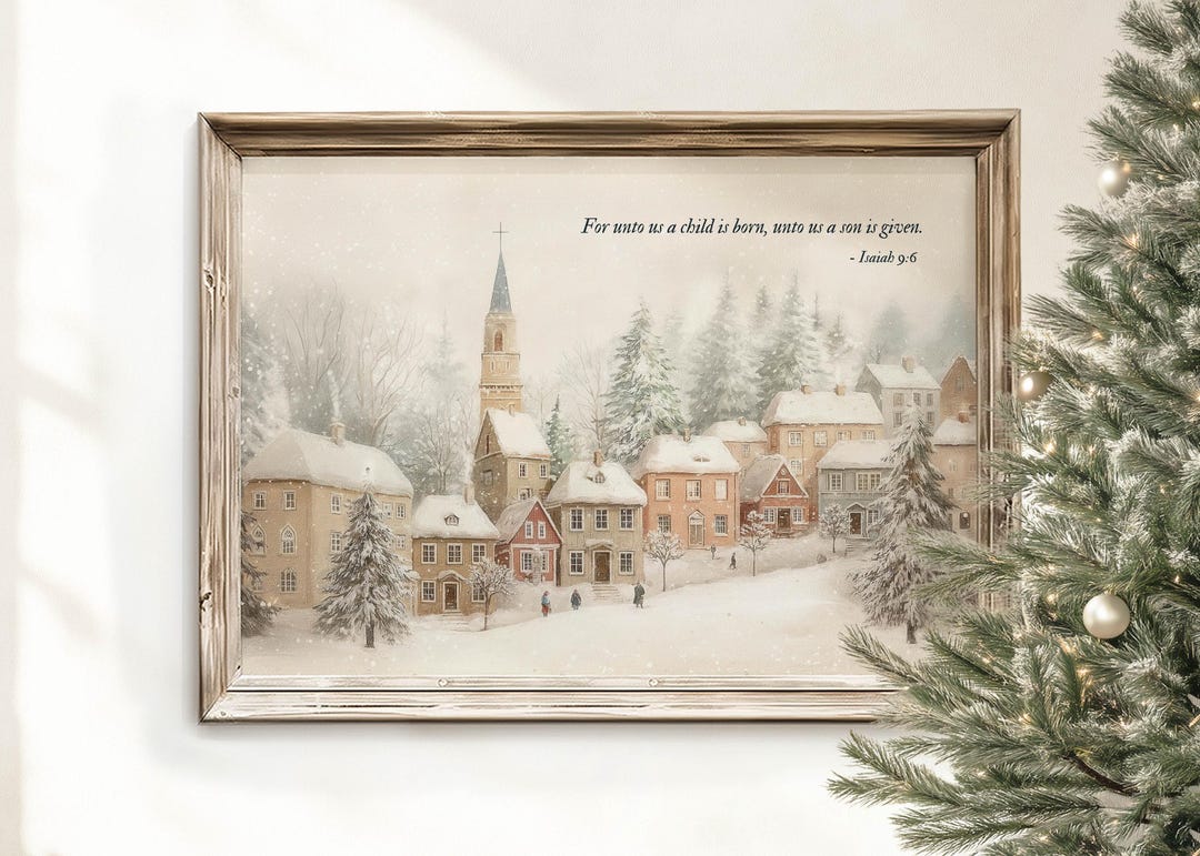 Isaiah 9:6 Christmas Bible Verse Wall Art Poster/canvas, for Unto Us a ...