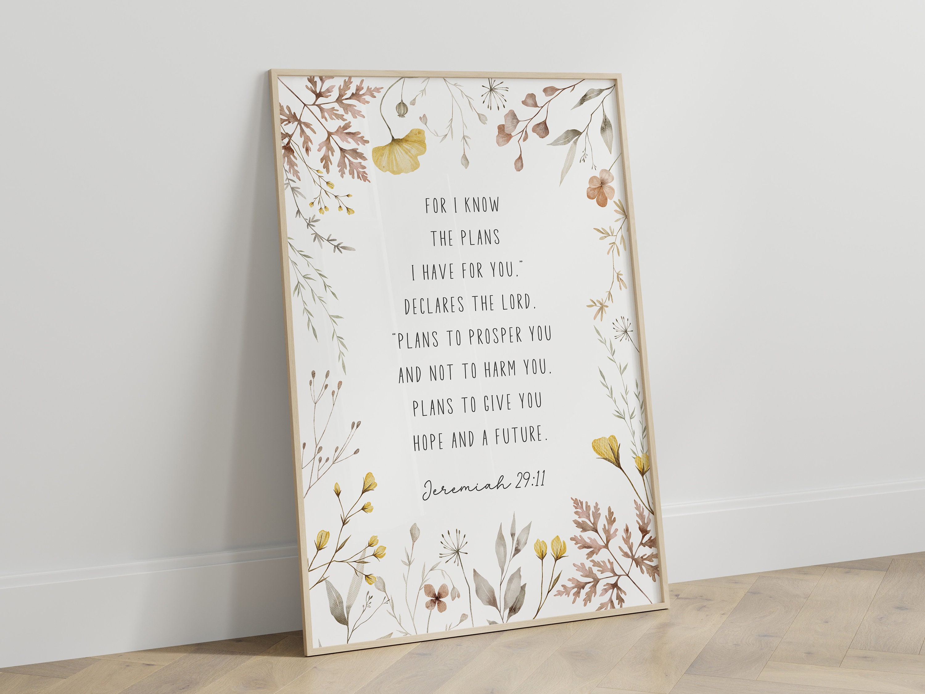 Jeremiah 29:11 for I Know the Plans Bible Verse Unframed Poster Wall ...