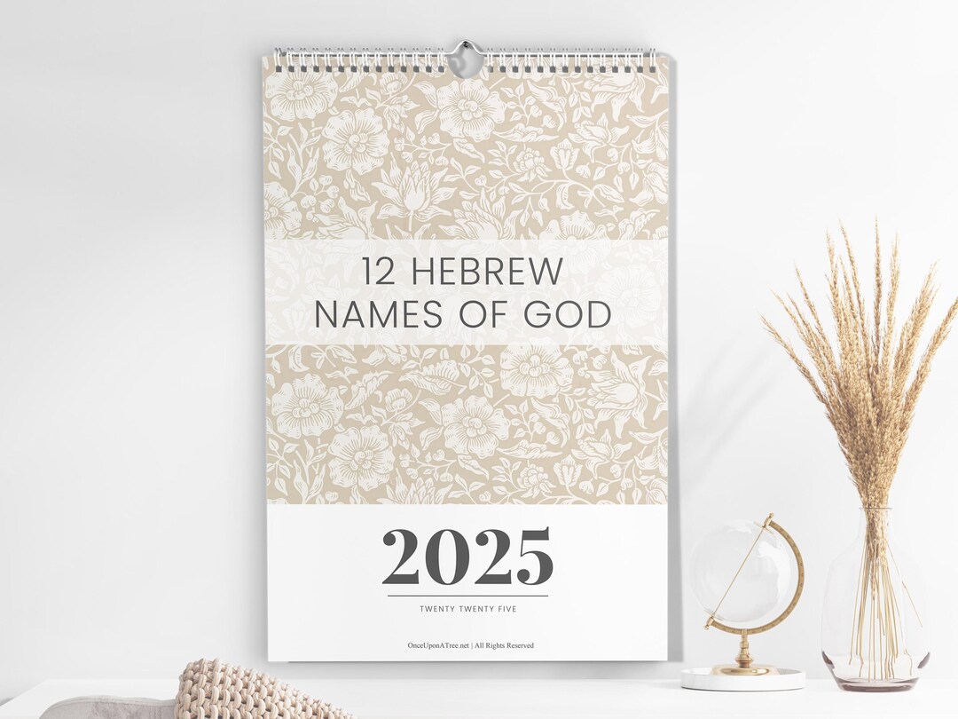 12 Hebrew Names of God and Meanings 2024 Monthly Calendar, Christian ...