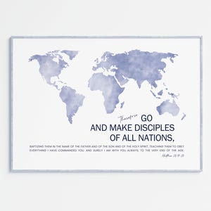 The Great Commission Matthew 28:19-20 Bible Verse Poster/canvas Wall ...