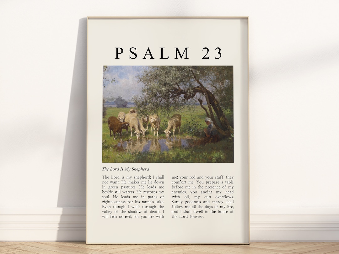 Psalm 23 the Lord is My Shepherd Bible Verse Poster/canvas, Vintage ...