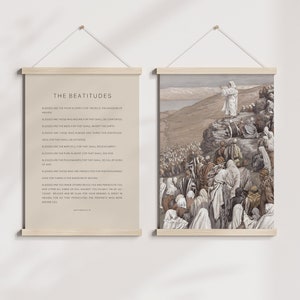 The Beatitudes Bible Verse Wall Art Poster/canvas Set of 2, Sermon on ...