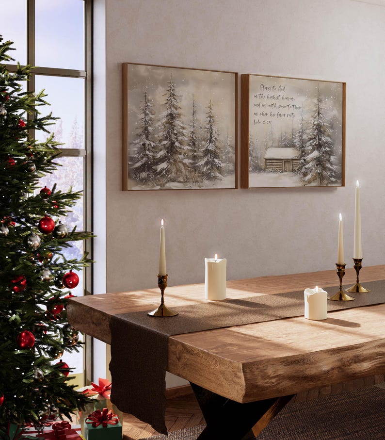 Christmas Panoramic Bible Verse Wall Art Poster/canvas, Luke 2:14 ...