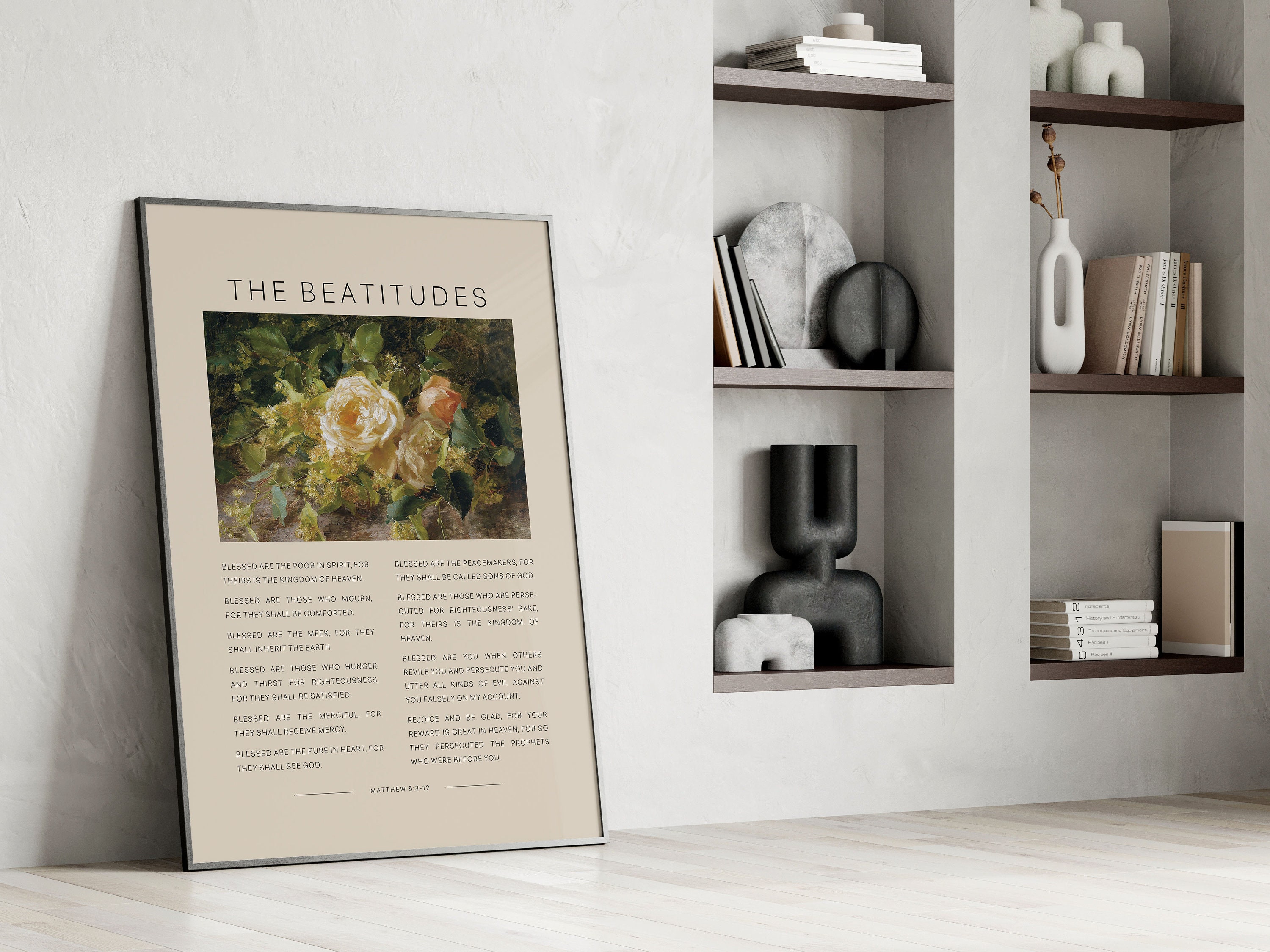 The Beatitudes Bible Verse Wall Art Unframed Poster, Sermon on the ...