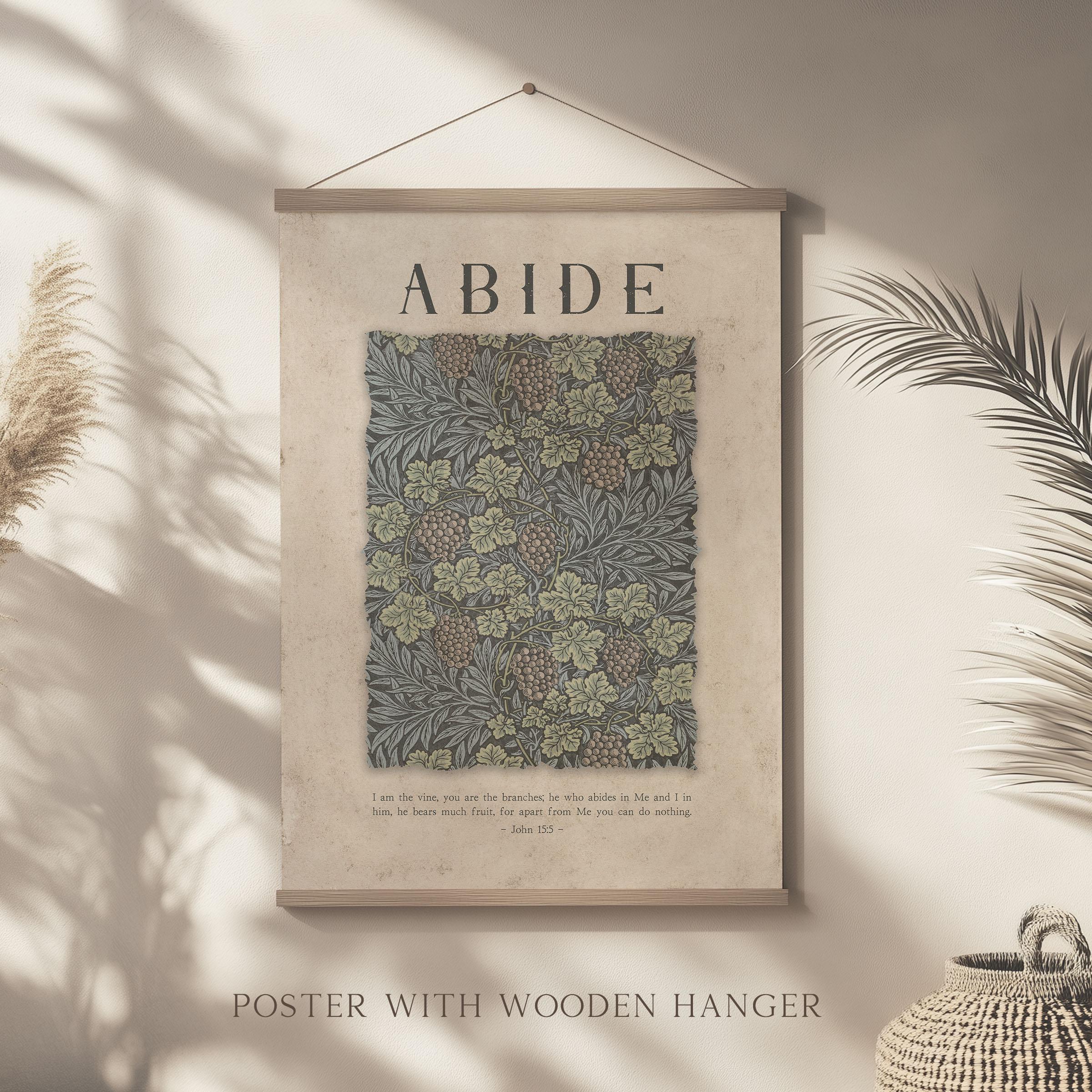 John 15:5 Vine and Branches Bible Verse Wall Art Poster/canvas, Vintage ...