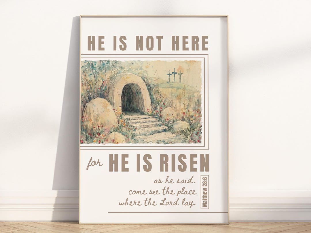 Jesus Empty Tomb Bible Verse Wall Art Poster/canvas, Christian ...