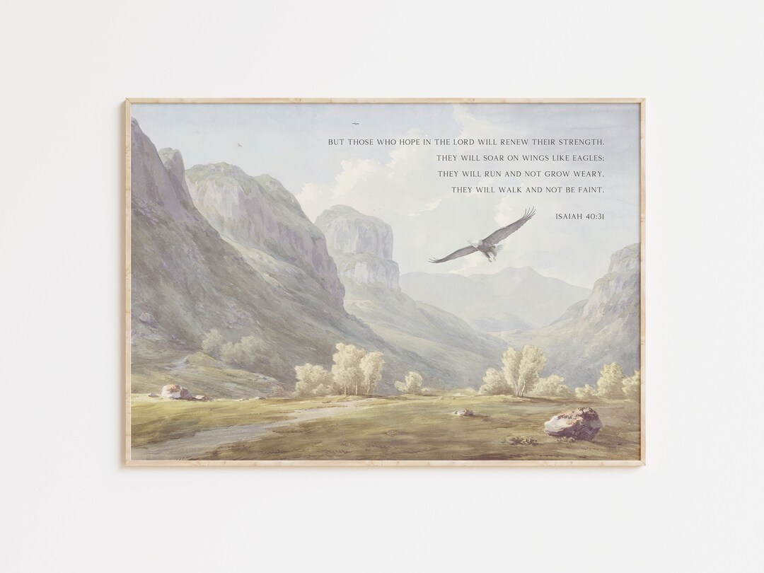 Jesaja 40:31 Hoffnung im Herrn Bibel Vers Wand Kunst Poster / Leinwand ...