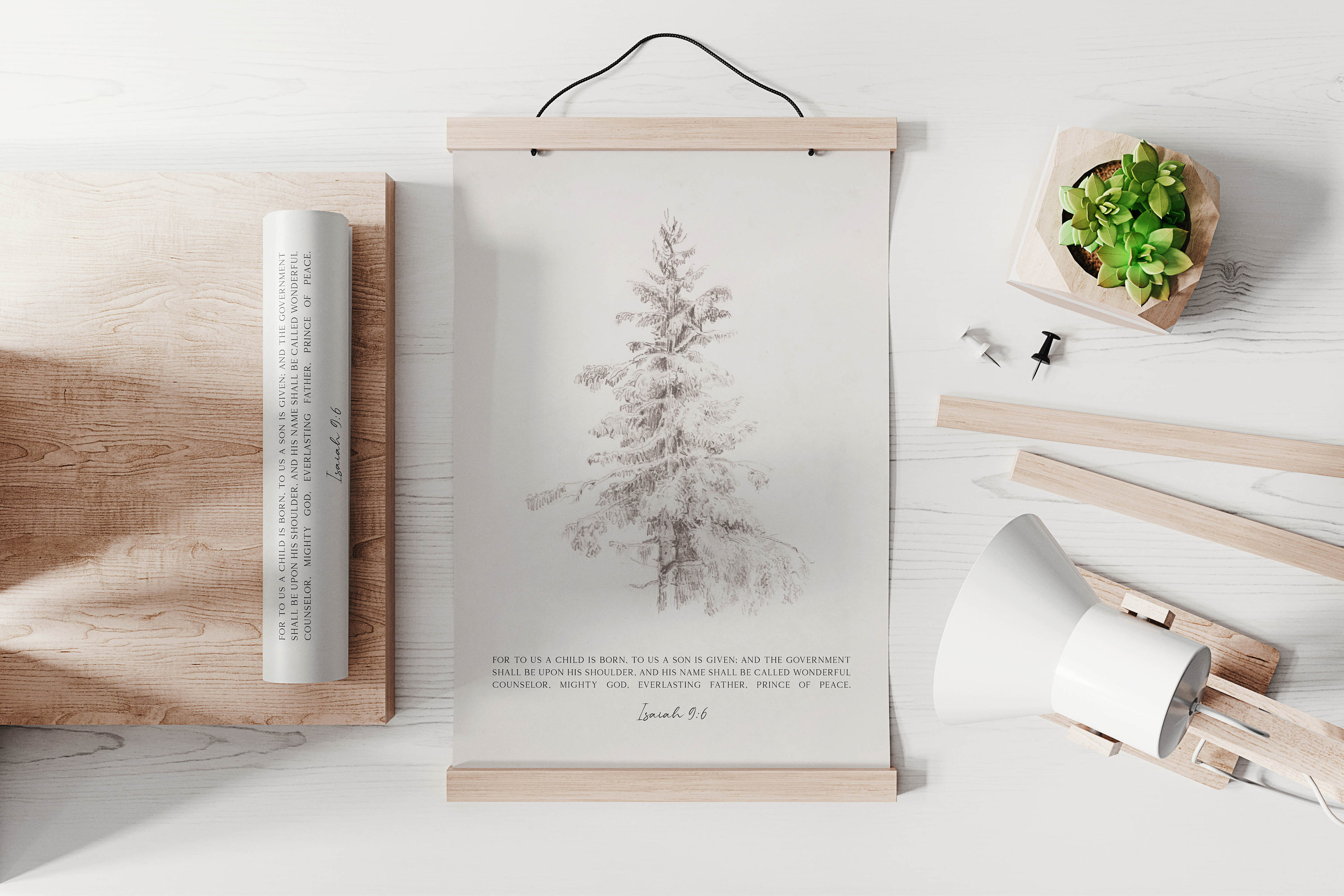 Isaiah 9:6 Christmas Bible Verse Wall Art Unframed Poster, Vintage ...