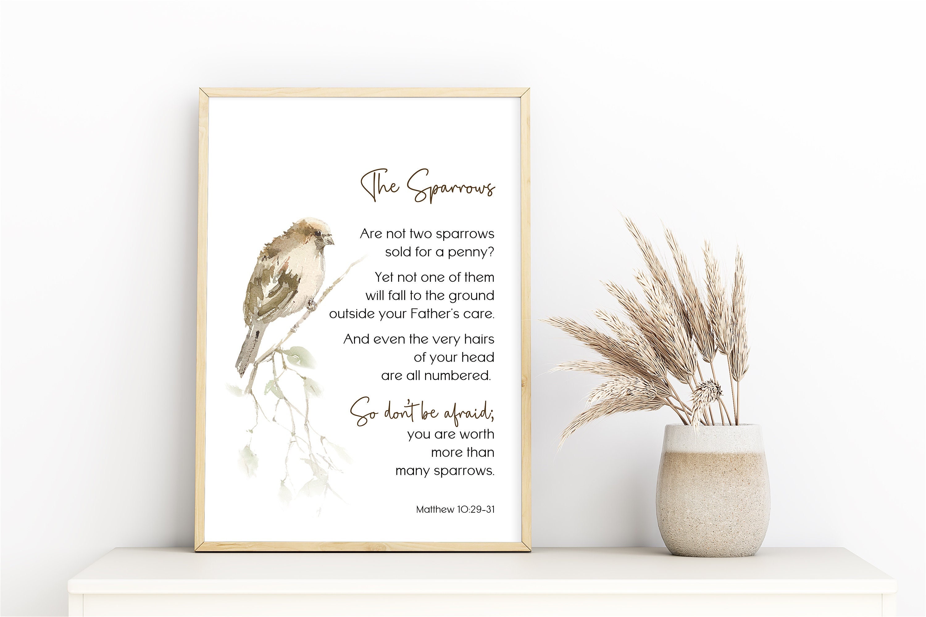 The Sparrow Bible Verse Poster Modern Christian Watercolor - Etsy