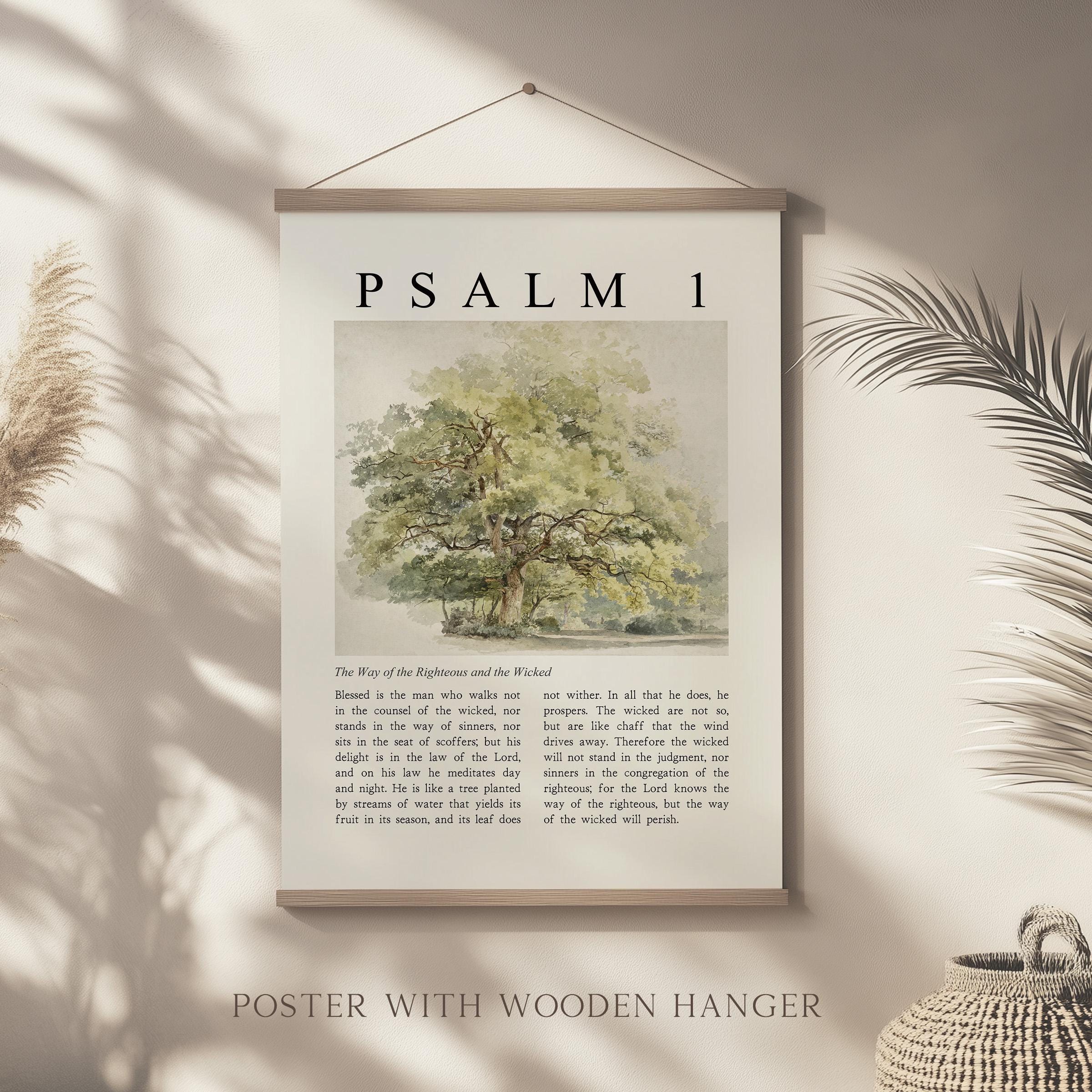 Psalm 1 He Shall Be Like a Tree Bible Verse Poster/canvas, Vintage ...