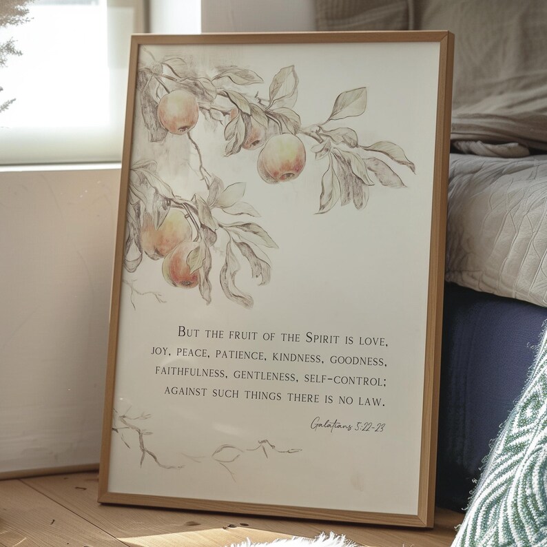 Fruit of the Spirit Bible Verse Wall Art Poster/canvas, Galatians 5:22 ...