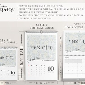 12 Hebrew Names of God and Meanings 2024 Monthly Calendar, Christian ...