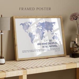 The Great Commission Matthew 28:19-20 Bible Verse Wall Art Poster ...