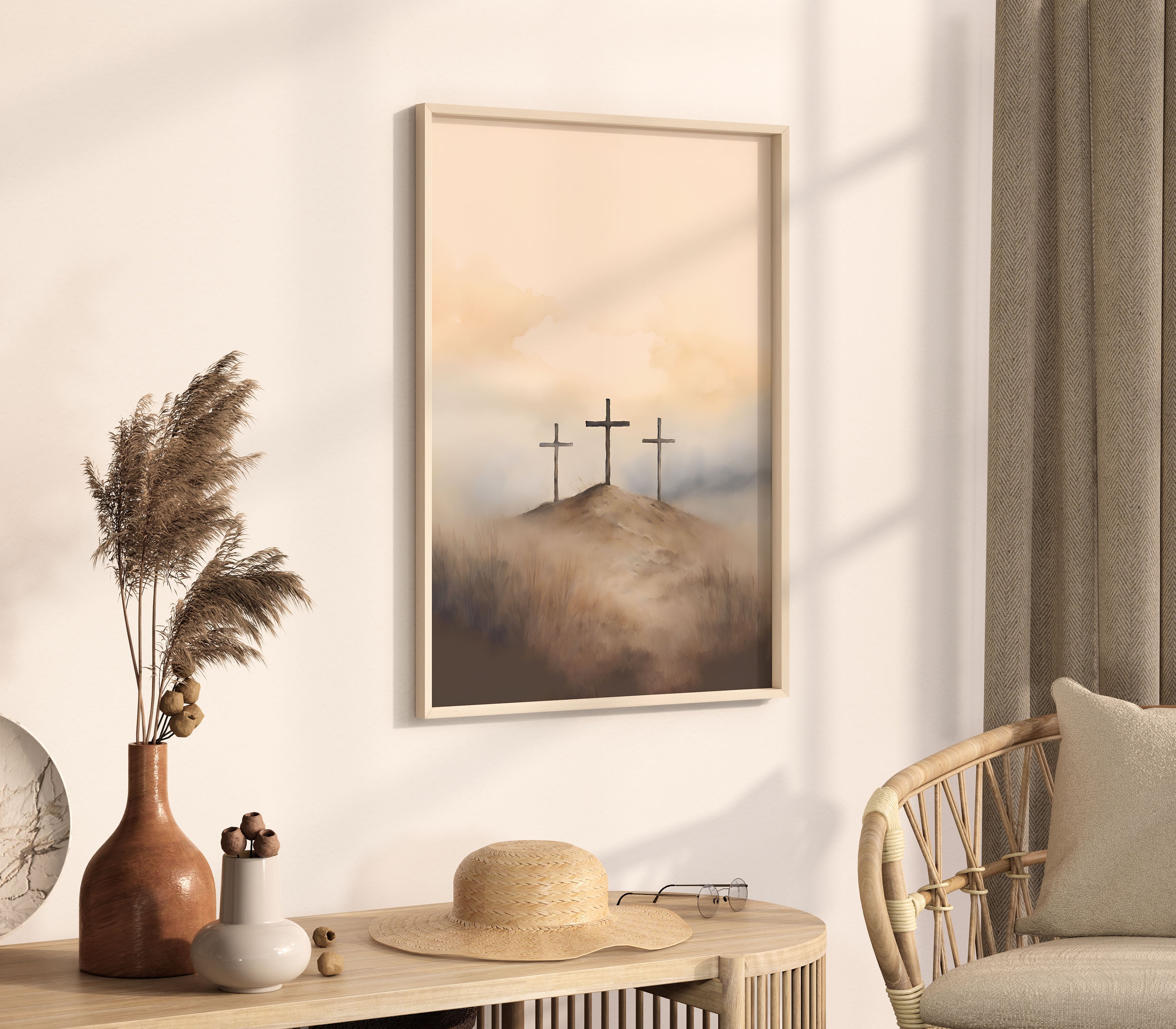 Jesus Crucifixion Religious Easter Wall Art Unframed Poster, Christian ...