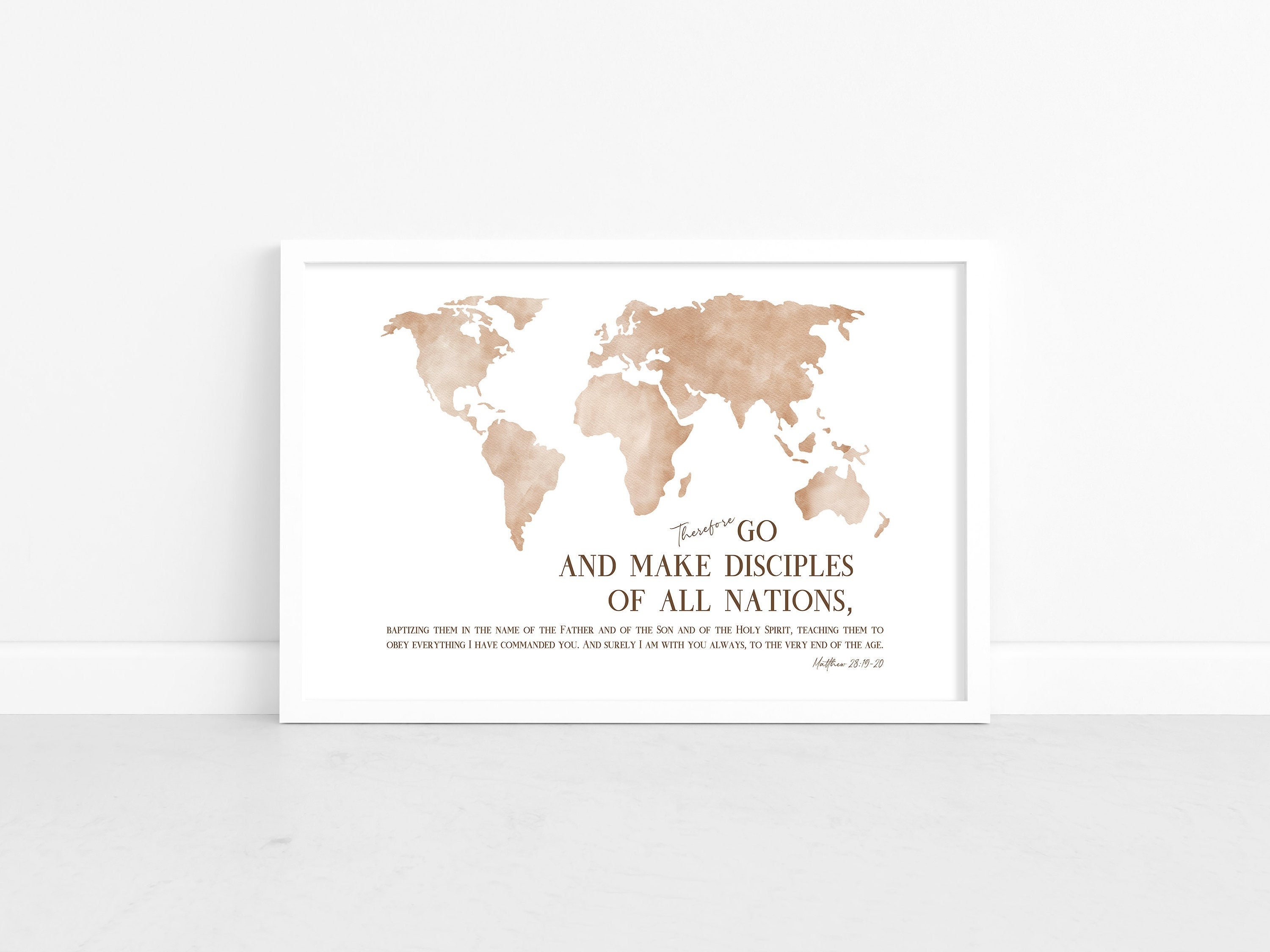The Great Commission Matthew 28:19-20 Bible Verse Unframed - Etsy