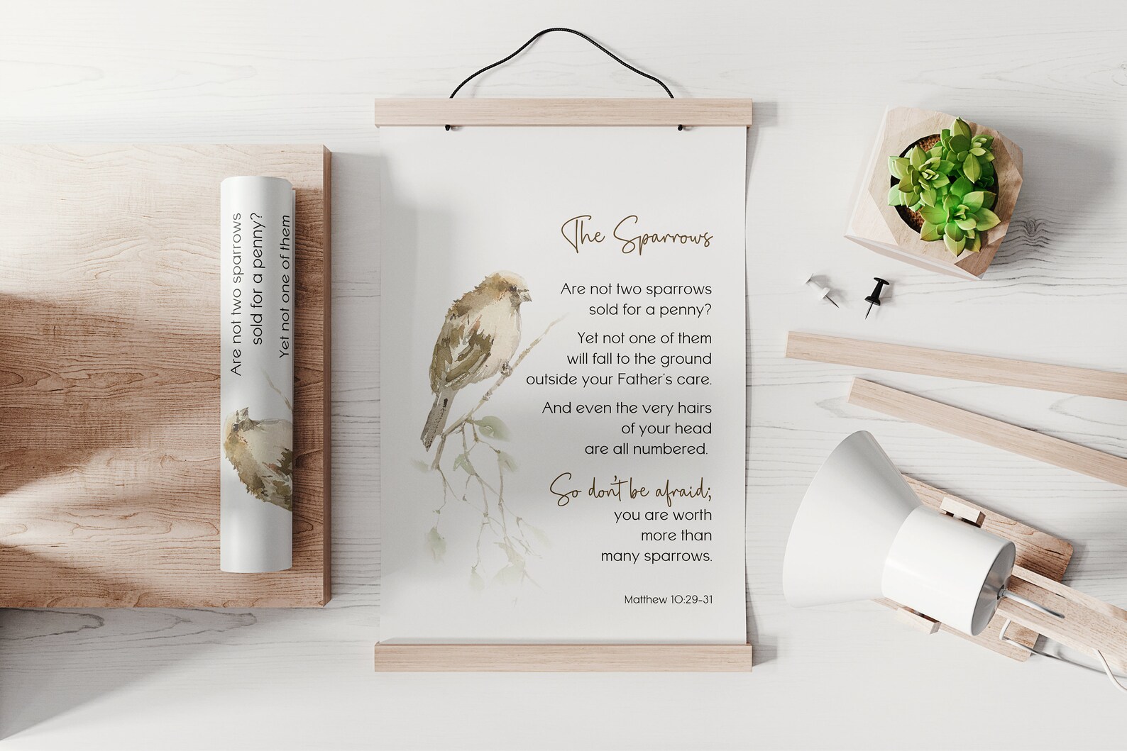 The Sparrow Bible Verse Poster, Modern Christian Watercolor Wall Art ...