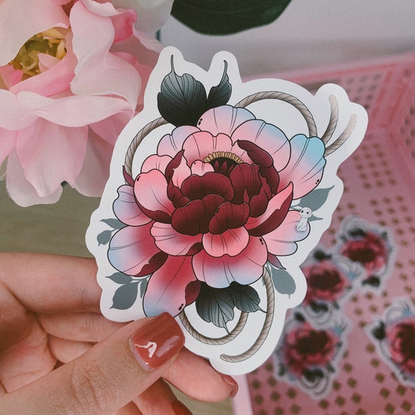 Peony Sticker - Etsy