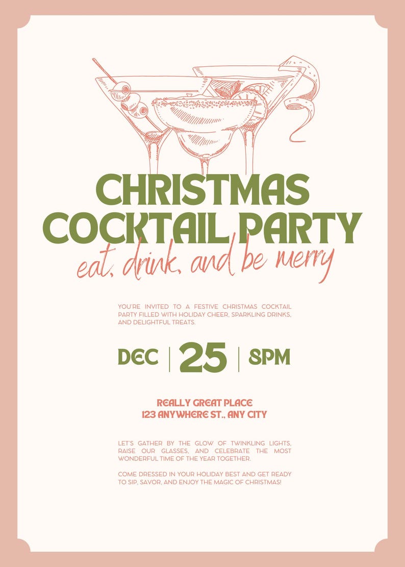 Christmas Cocktail Party Invite. - Etsy