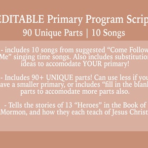 2024 Primary Program Script LDS Primary Presentation Outline Book of ...