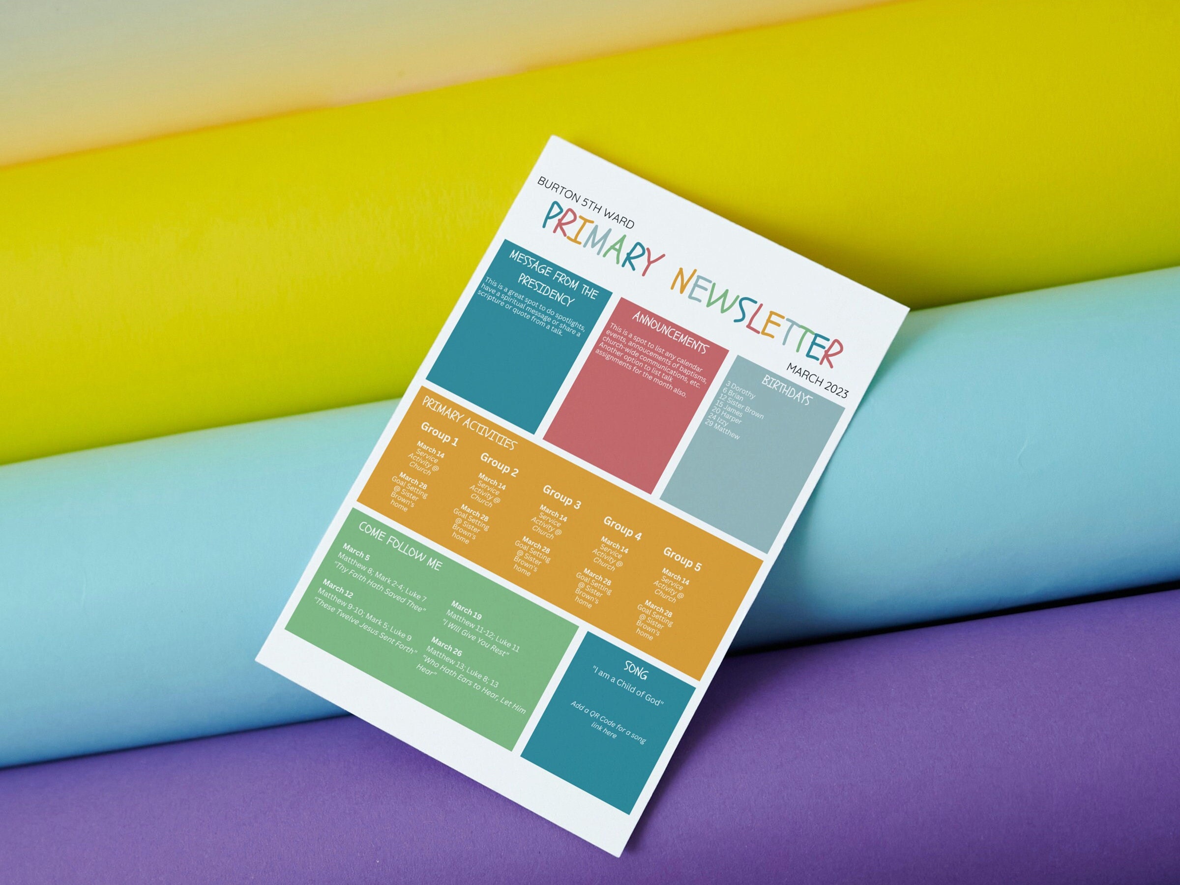 Editable Primary Newsletter | LDS Kids Primary Newsletter for ...