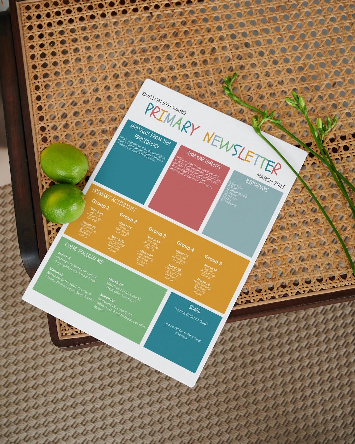 Editable Primary Newsletter | LDS Kids Primary Newsletter for ...