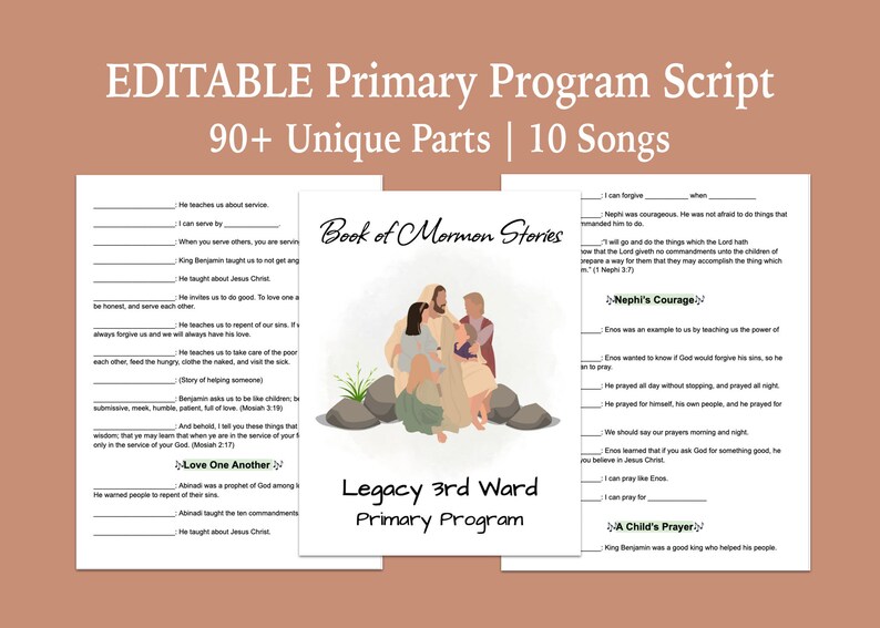 2024 Primary Program Script LDS Primary Presentation Outline Book of ...