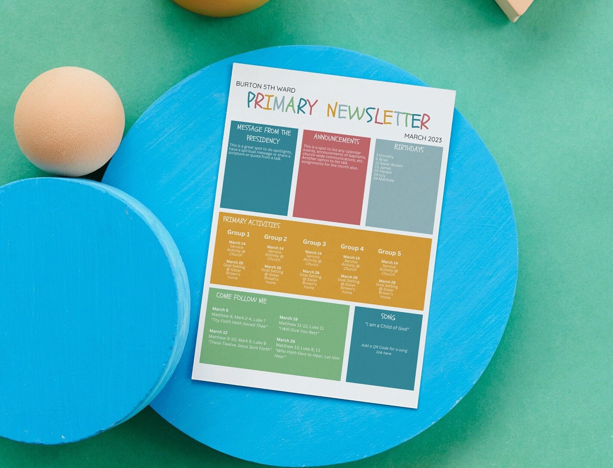 Editable Primary Newsletter | LDS Kids Primary Newsletter for ...