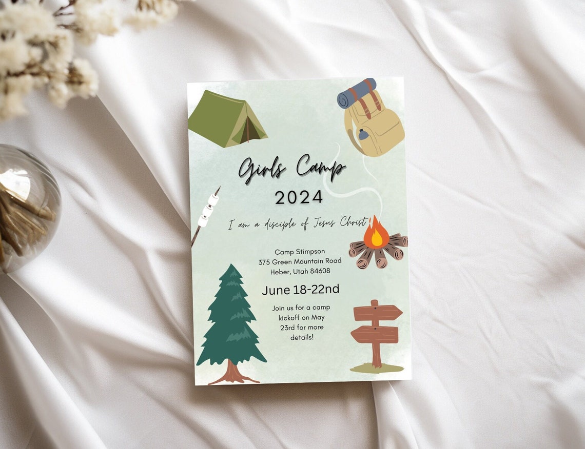 Girls Camp Invitation | LDS Girls Campinvite | Young Women Camp ...