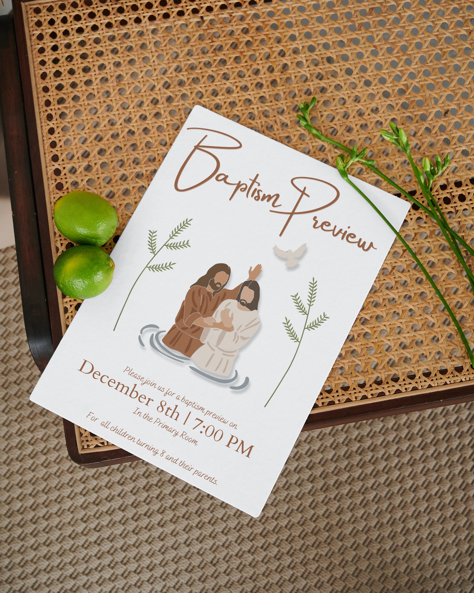 Baptism Preview Invitation | 8 is Great Baptism Night Invite | LDS 8 ...
