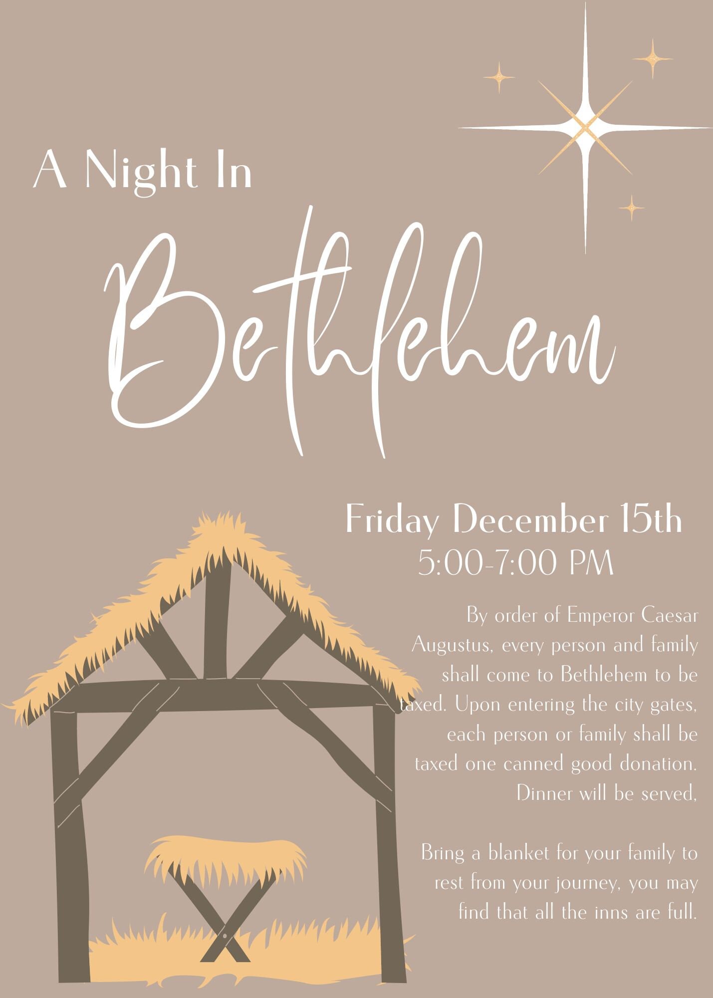 Night in Bethlehem Invitation | Ward Christmas Party Invite | LDS ...