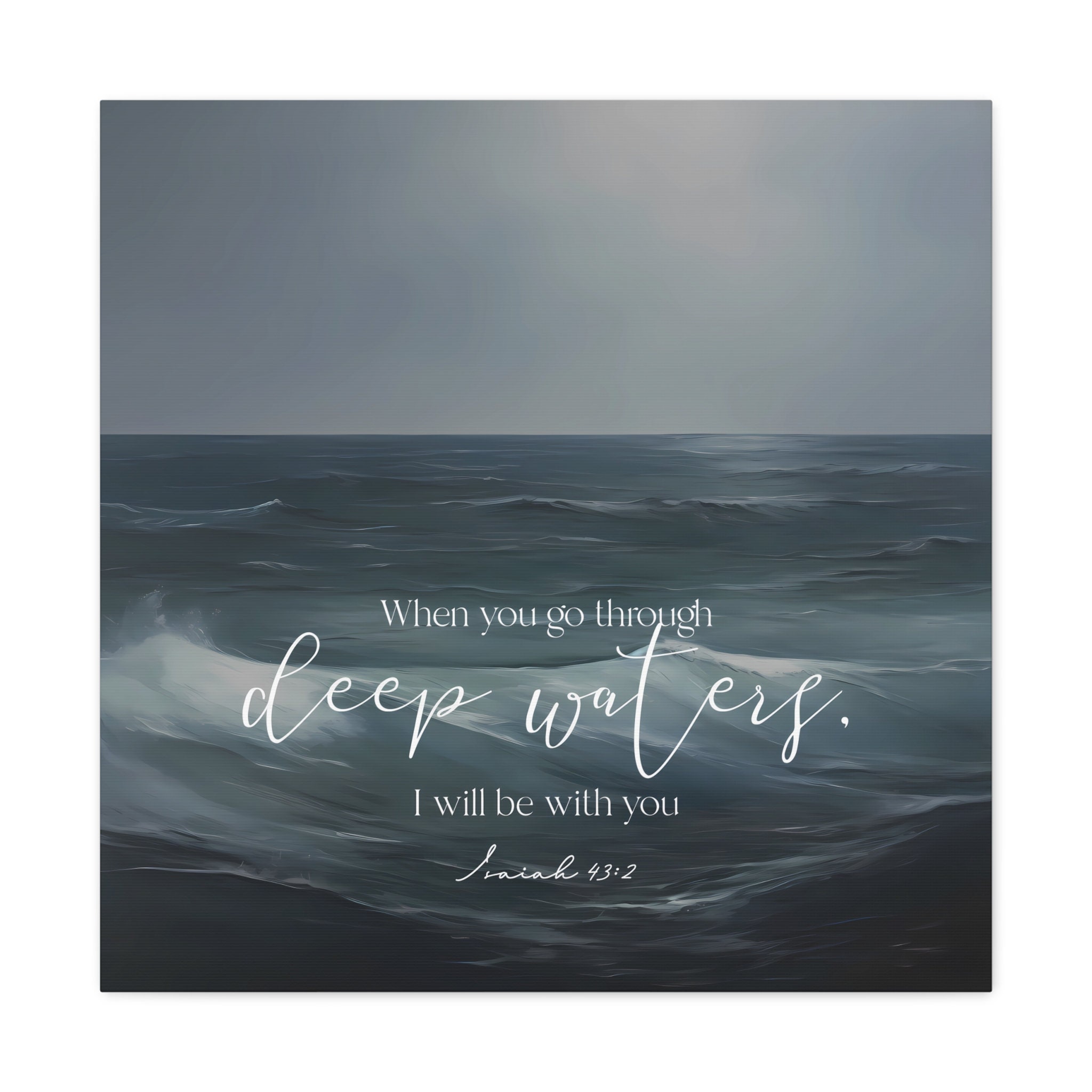 Deep Waters Bible Verse Canvas Art - Etsy