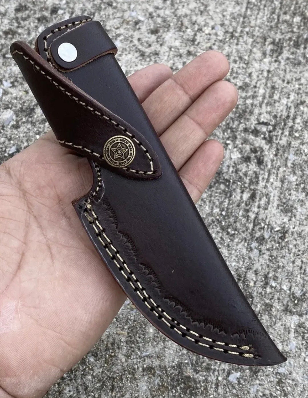 Handmade Double Stitch Leather Knife Sheath Fixed Blade Knife Leather ...