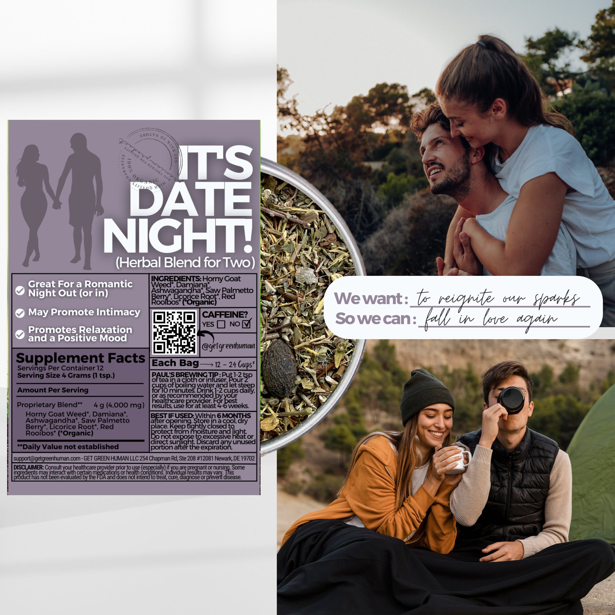 Intimacy, Romance Loose Tea Leaves damiana, Ashwagandha Organic Loose ...