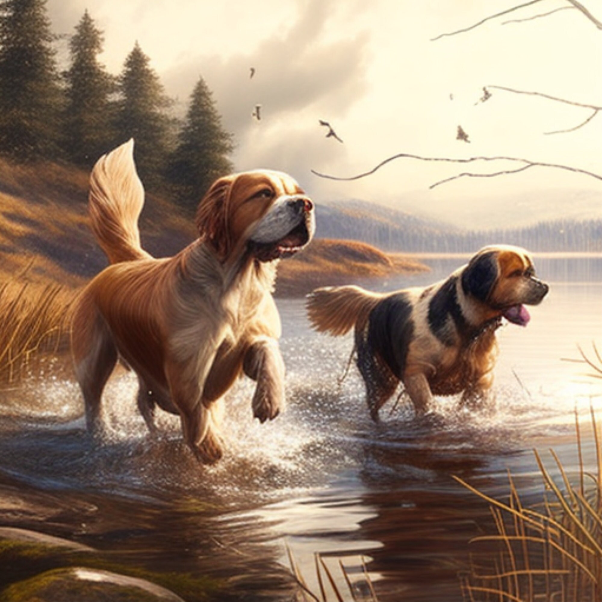 Set of 4 Printable Dog Wall Art | Modern Dog Digital Wall Art Decor ...