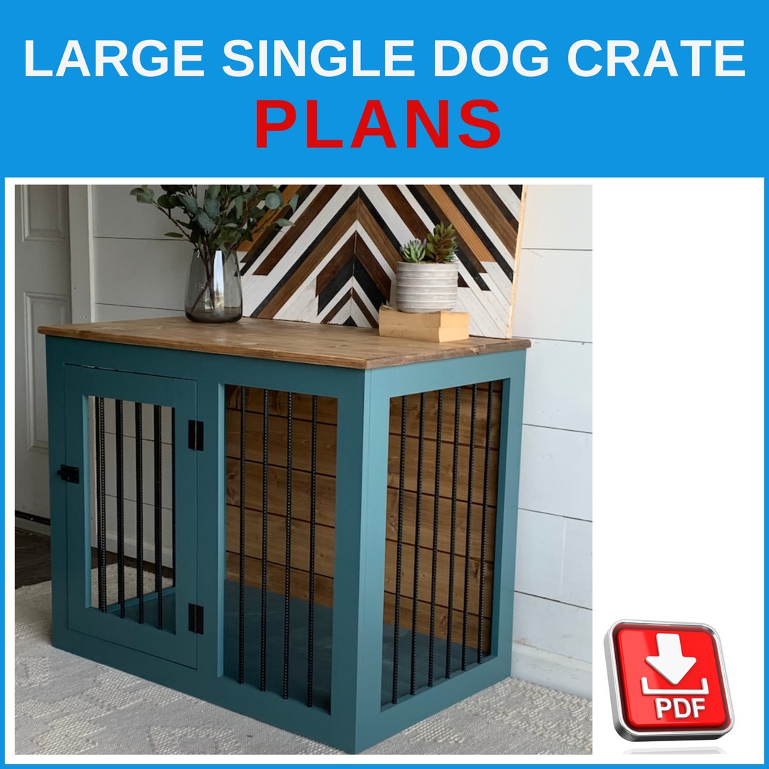 Large Single Dog Crate DIY Plans - Large Wooden Dog Kennel Plans, Dog ...