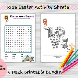 Easter Activity Sheets for Kids; Christian Activity Pages; Kids ...