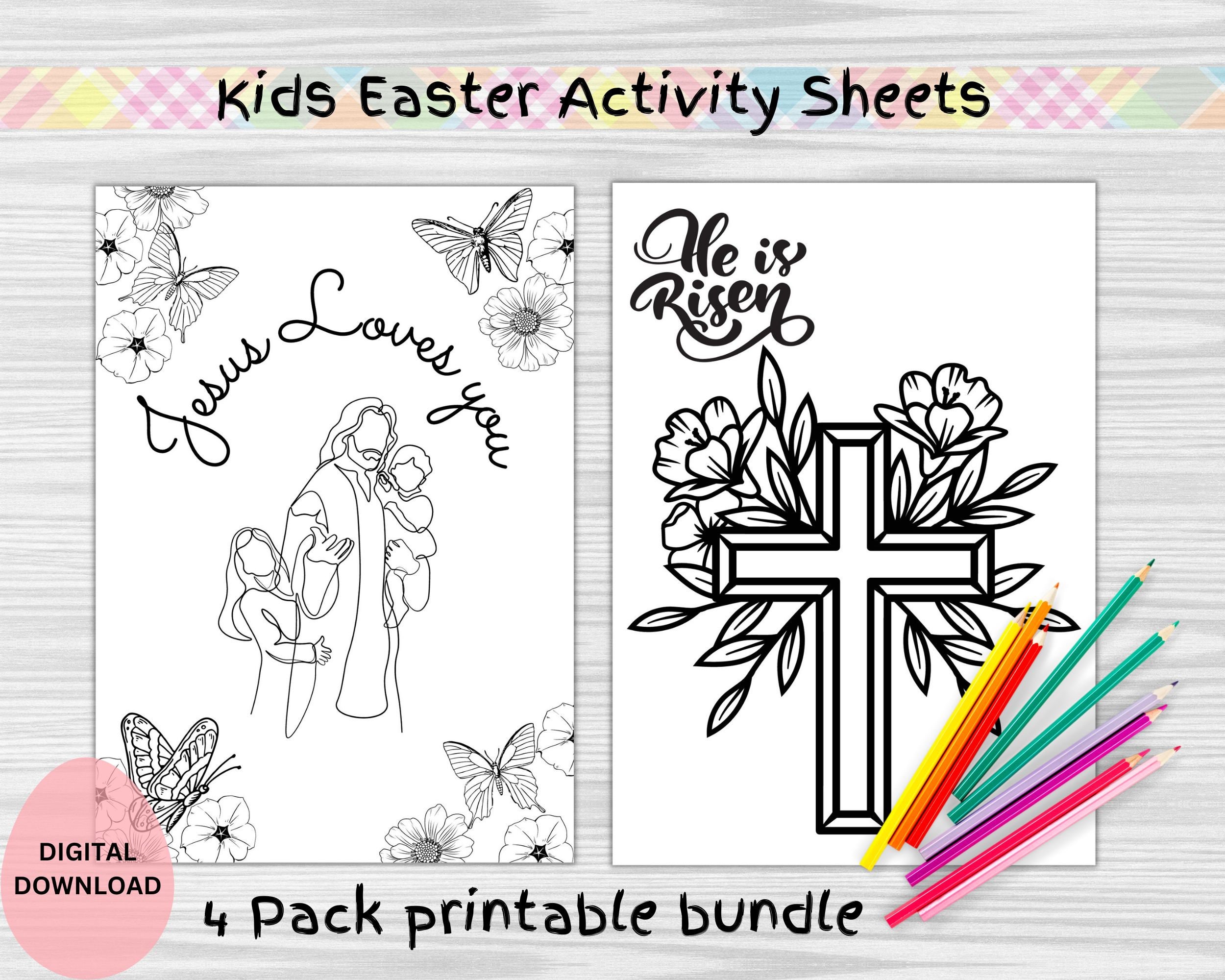 Easter Activity Sheets for Kids; Christian Activity Pages; Kids ...