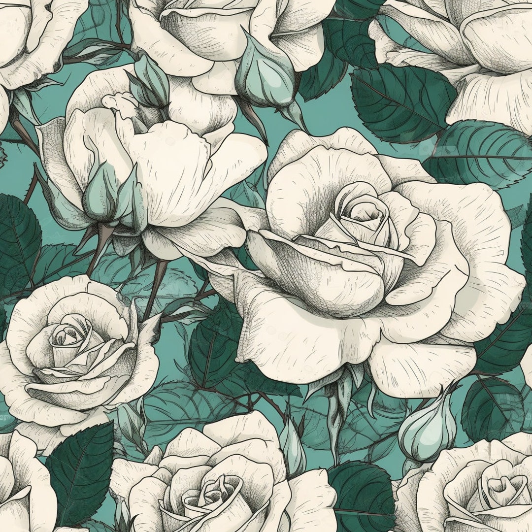 Vaporwave White Roses - Etsy