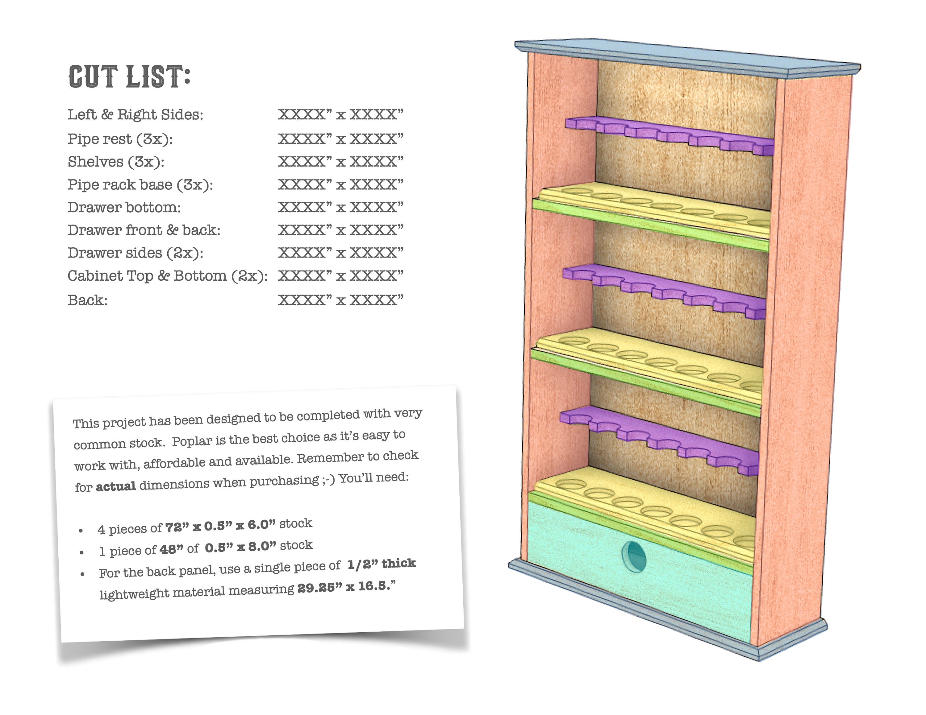 Pipe Rack Plans, Tobacco Pipe Rack, Pipe Rack, Pipe Storage, Plans for ...